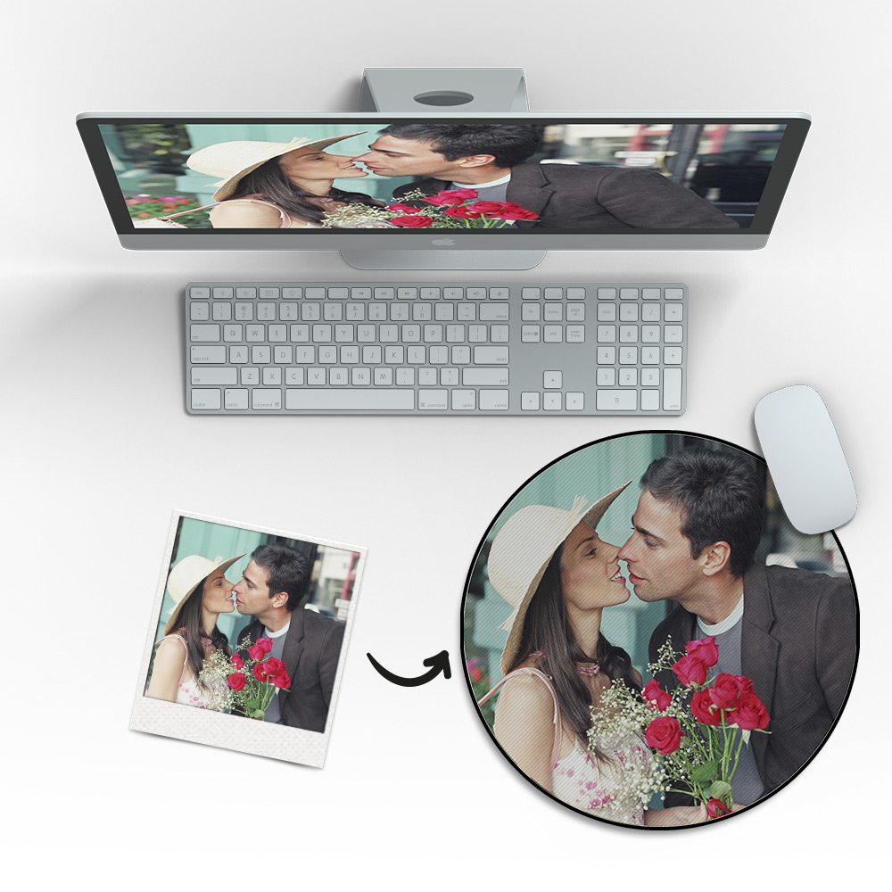 Custom Printed Photo Mouse Mat Round Mouse Pad - MadeMine Custom Drop ...