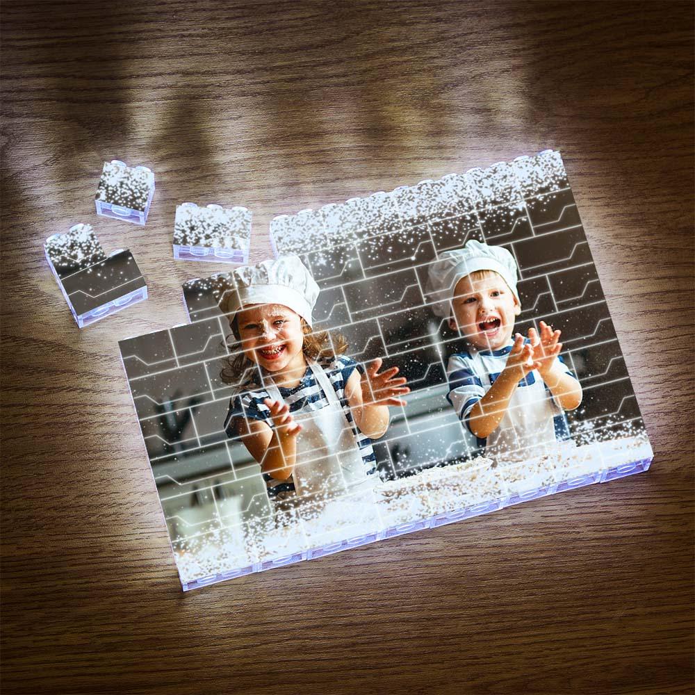 Custom LED Light Building Brick White Light Up Photo Block - MadeMine ...