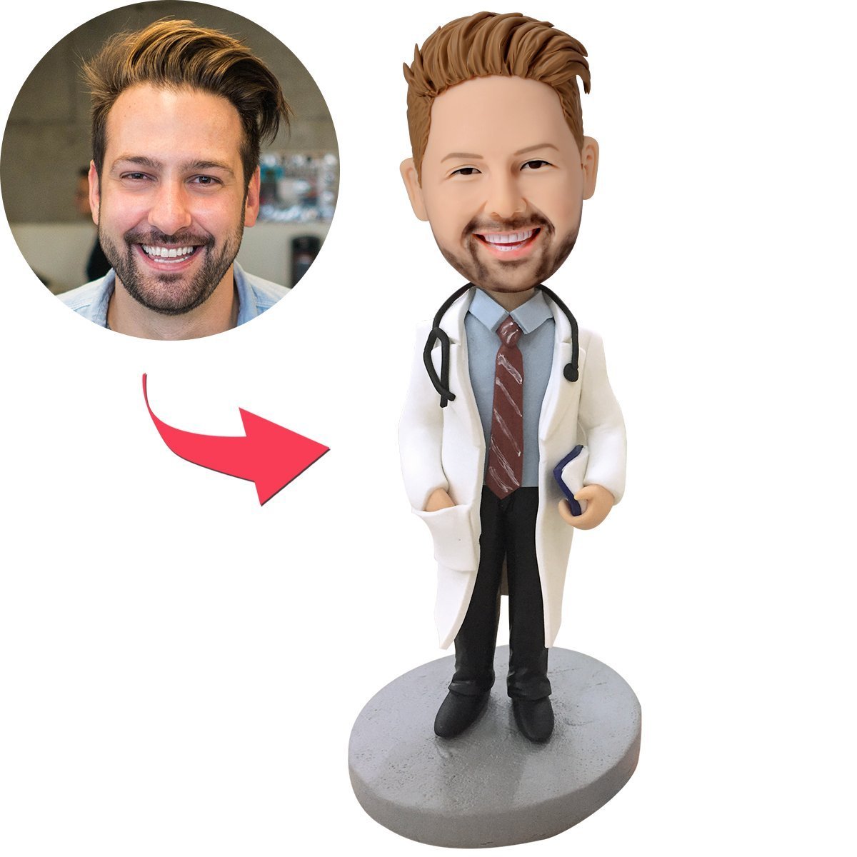 Cool Doctor With Stethoscope Custom Bobblehead - MadeMine Custom Drop ...
