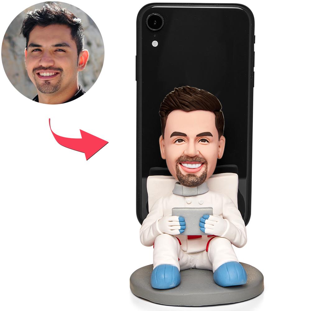Mobile Phone Holder Astronaut Custom Bobbleheads With Engraved Text ...