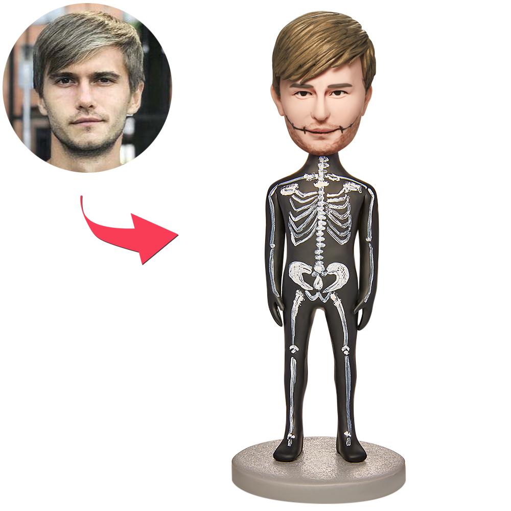 Halloween Gift Skeleton Cosplay Custom Bobblehead with Engraved Text ...