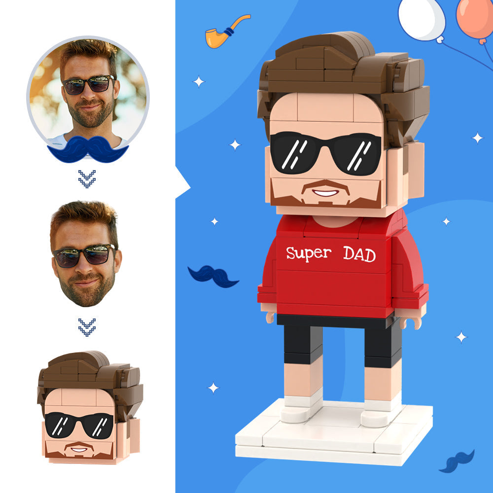 Surprise for Dad Custom Head Brick Figures Super Dad Brick Figures ...
