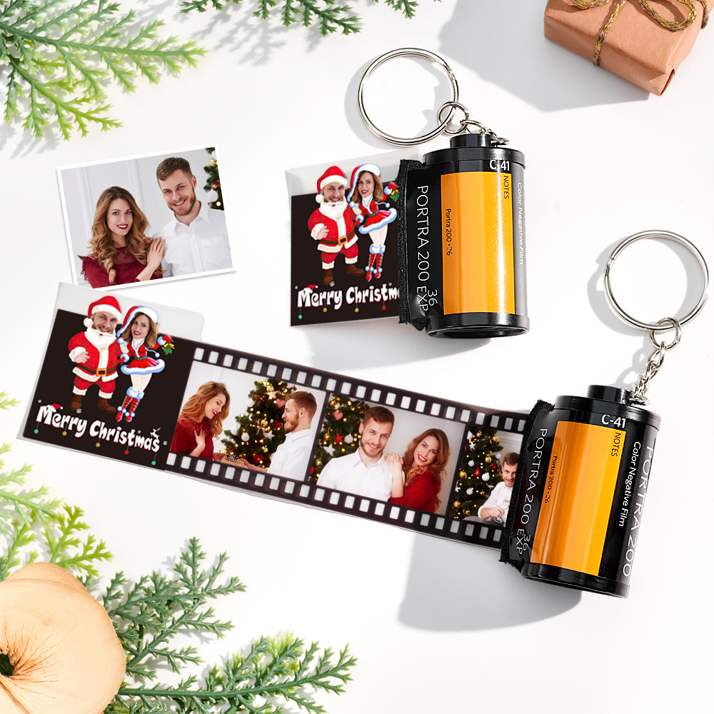 Custom Face Film Roll Keychain Memorial Camera Keychain Christmas Day ...