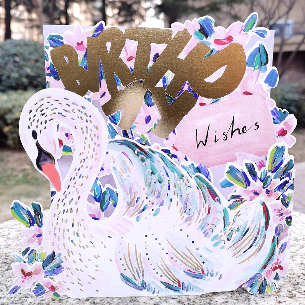 Creative 3D Pop-Up Birthday Card Swan Pop Up Greeting Card - MadeMine ...