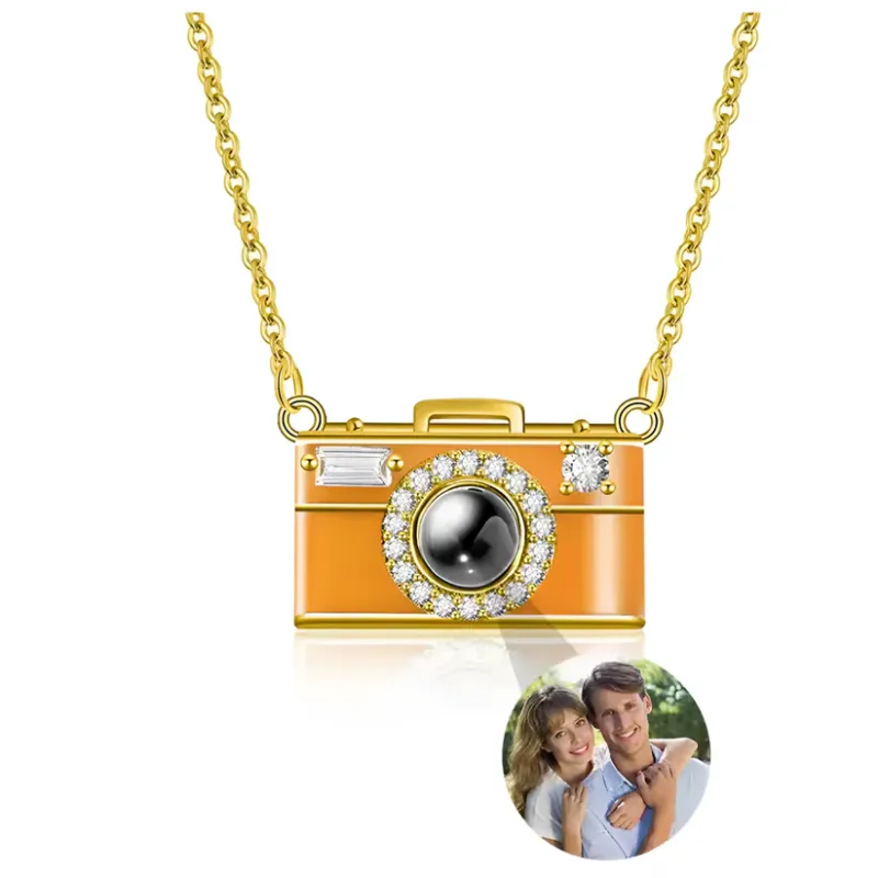 Personalized Photo Necklace Projection Gem Camera Necklace Anniversary ...