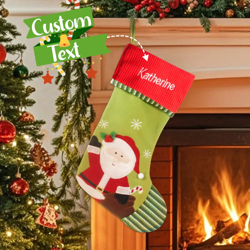 Personalized Christmas Stocking with Embroidered Name Christmas ...