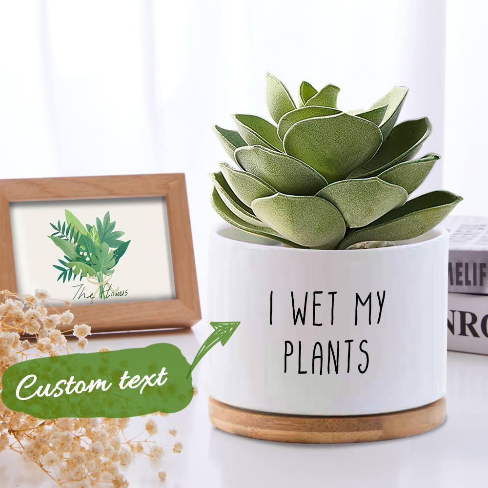 Custom Flower Planter Pot Personalized Text Ceramic Succulent Plant Pot ...