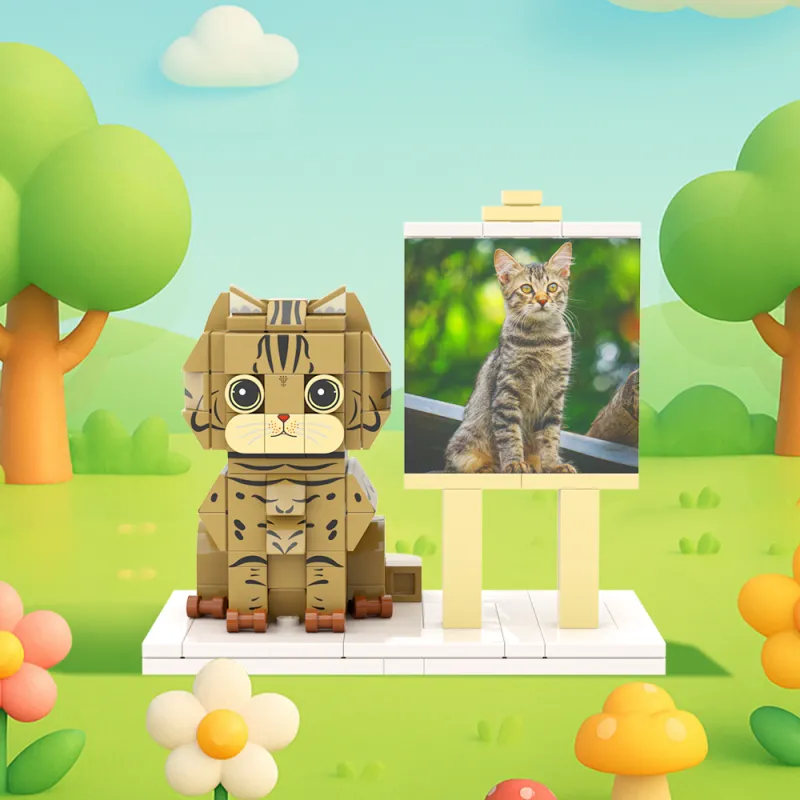 Custom Cat Brick Figures with Frame Fully Body Customizable 1 Cat Photo ...