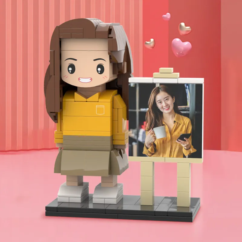 Custom Full-Body Brick Figure with Frame – Romantic Valentine’s Day ...