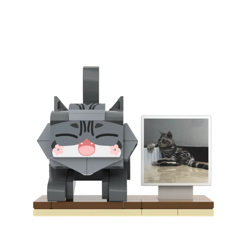 Custom Pet Brick Figure Fully Body Customizable 1 Cat Photo Brick ...