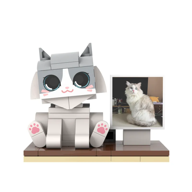 Custom Cat Brick Figures Fully Body Customizable 1 Cat Photo Small ...