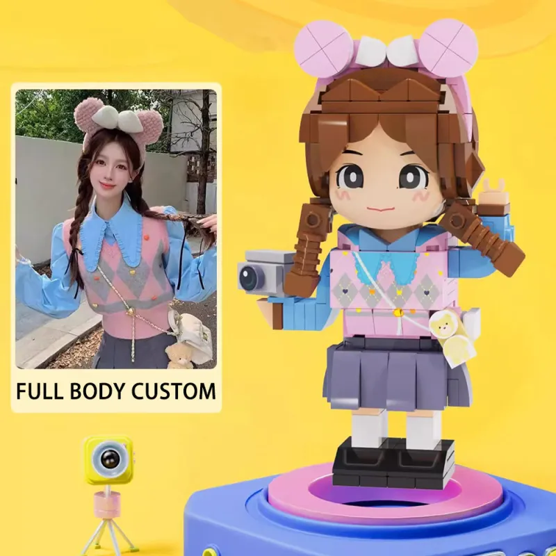 Full Body Customized 1 Person Duddu Brick Figures Valentine's Day Gift ...