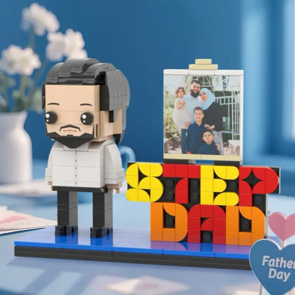Full Body Customizable STEP DAD Building Block Figures with Photo ...