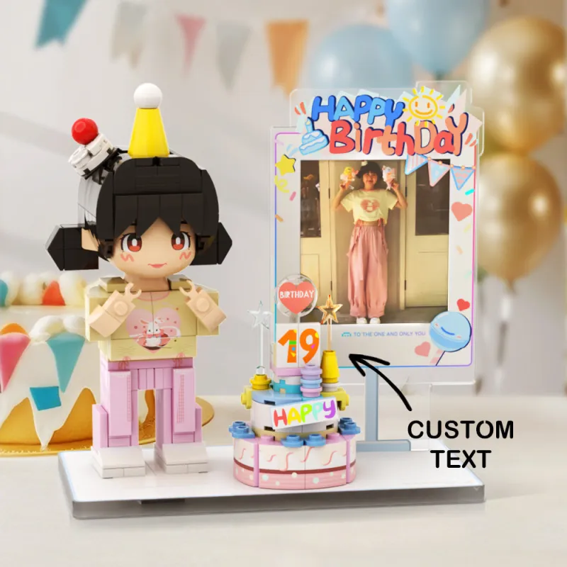 Full Body Customizable 1 Person Birthday Girl Duddu Brick Figures Small ...