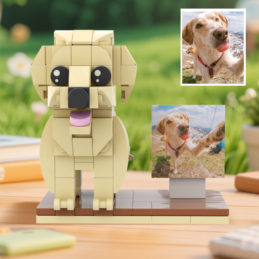 Custom Full-Body Brick Figures of 1 Dog with Frame Personalized ...