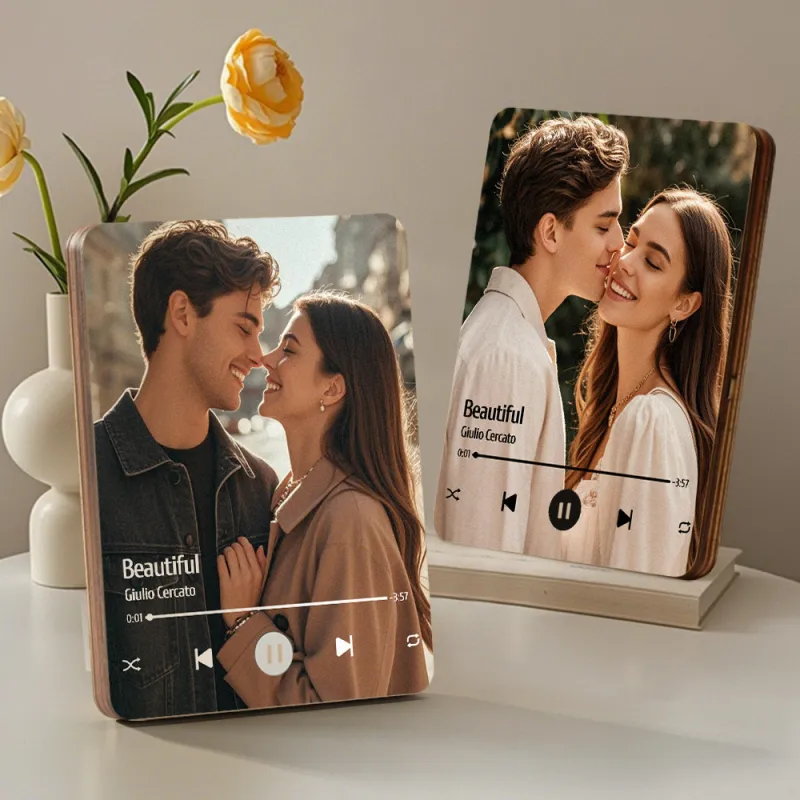 Custom Music Photo Frame That Plays Music Without Cell Phone Wooden ...
