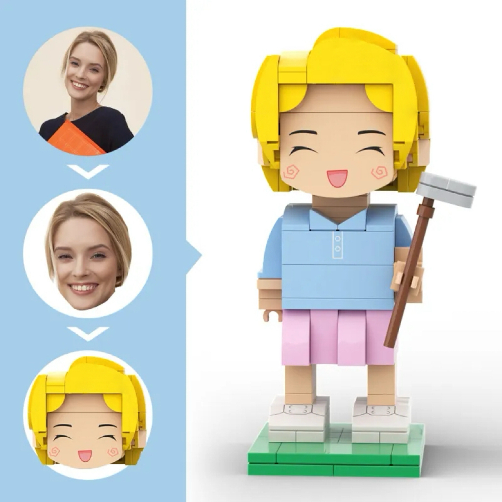 Custom Head 1 Person Cute Golf Palyer Brick Figure Anniversary Gift ...