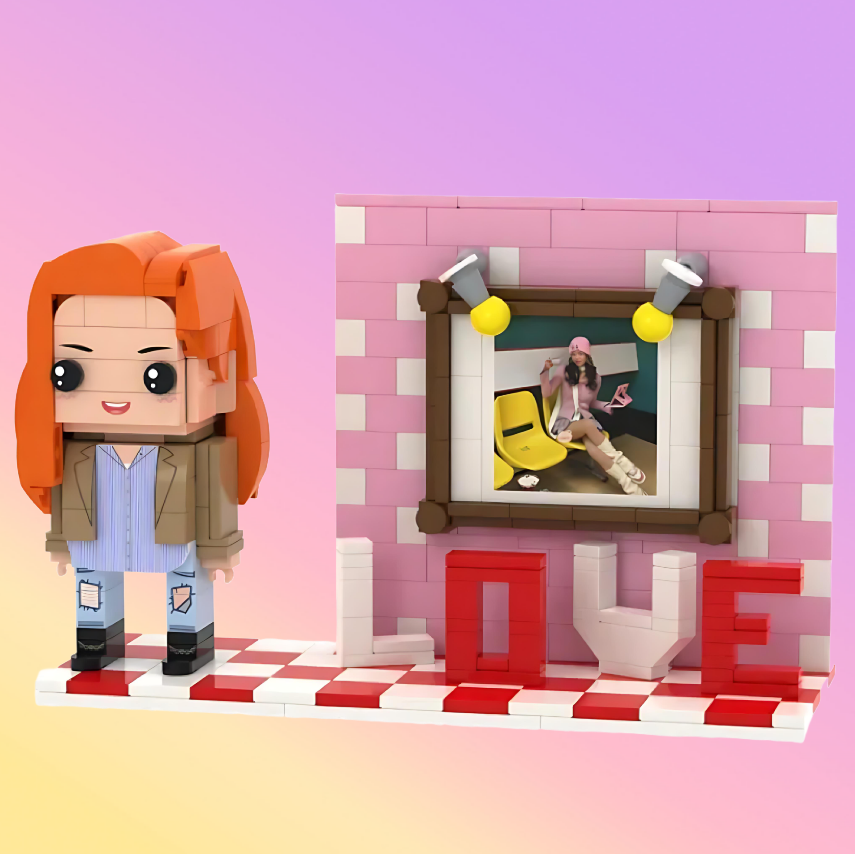 Full Body Custom 1 Person Brick Figure with LOVE Personalized Photo ...