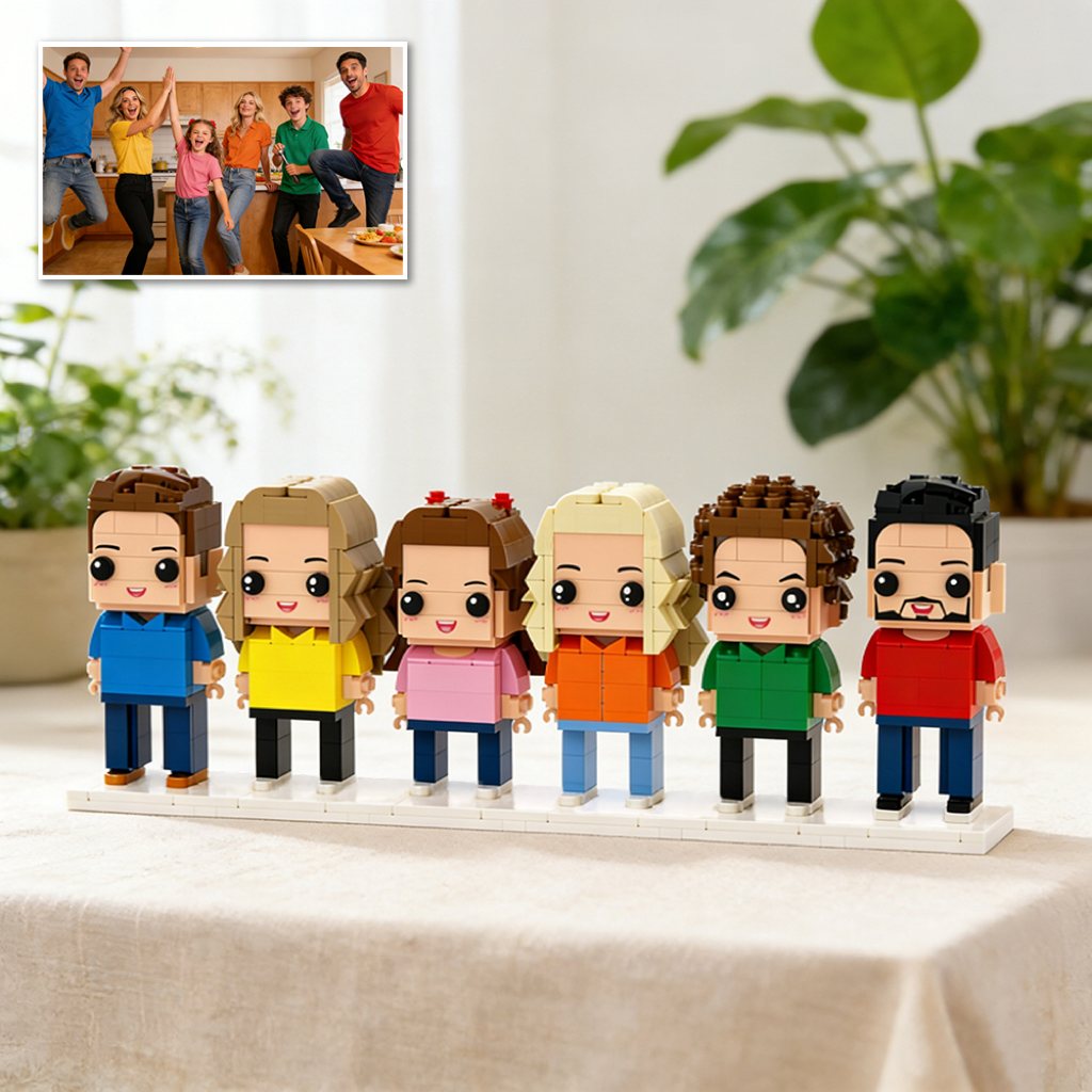 Custom Full-Body Brick Figures of 6 People Personalized Anniversary ...