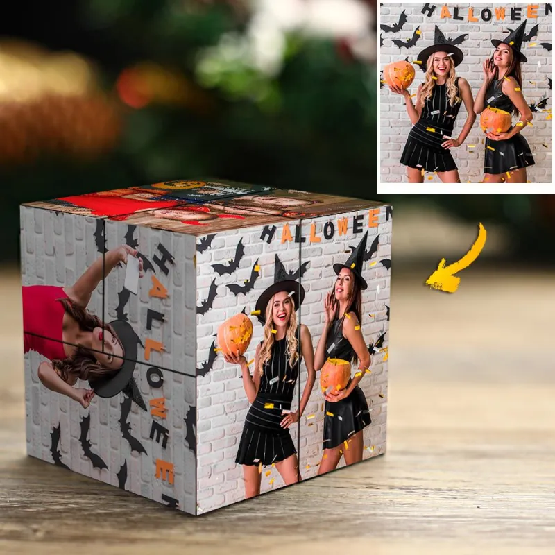 Custom Halloween Photo Cube – Personalized Halloween Gift Christmas ...