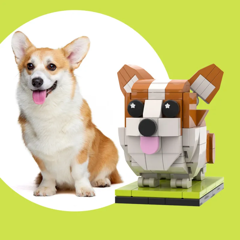 Fully Body Customizable Corgi 1 Dog Photo Custom Brick Figures Small ...