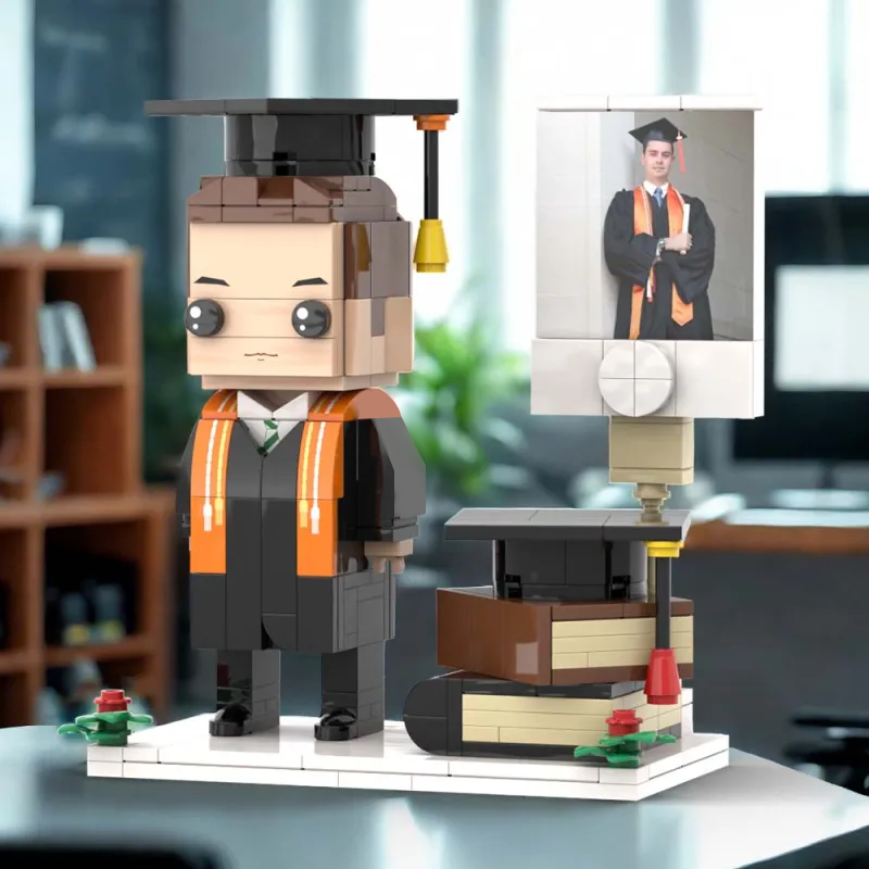 Full Body Customized 1-Person Brick Figure with Photo – Graduation ...