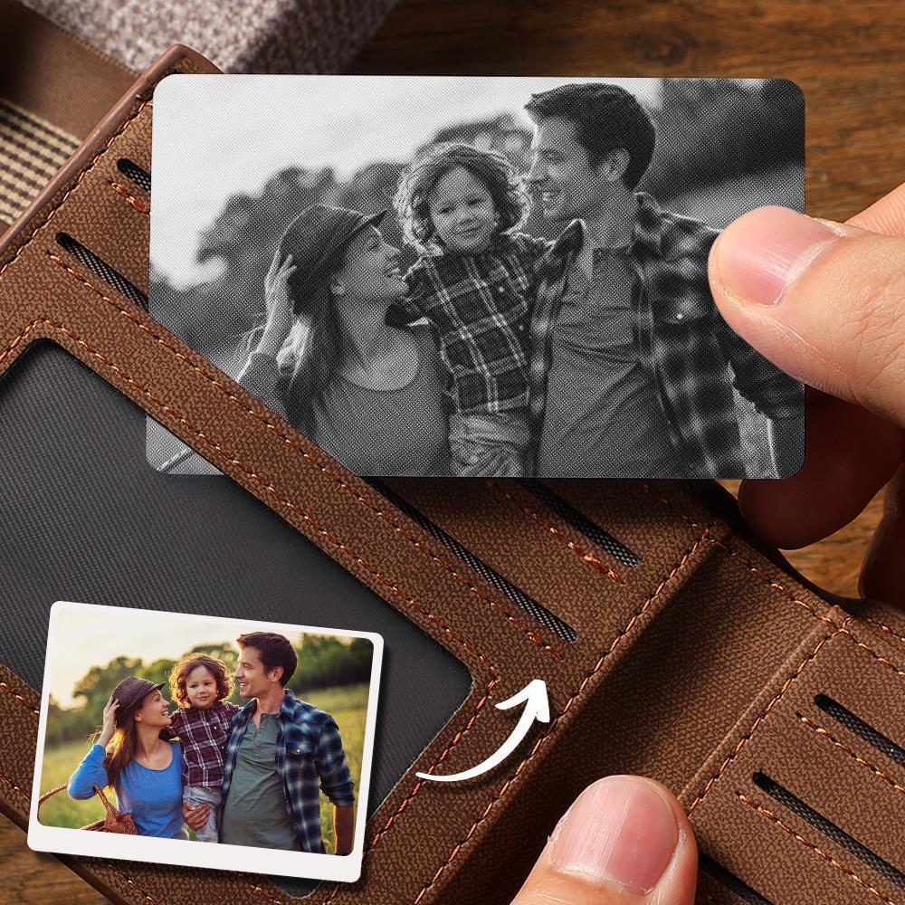 Custom Photo Wallet Insert Card Black - MadeMine Custom Drop Shipping