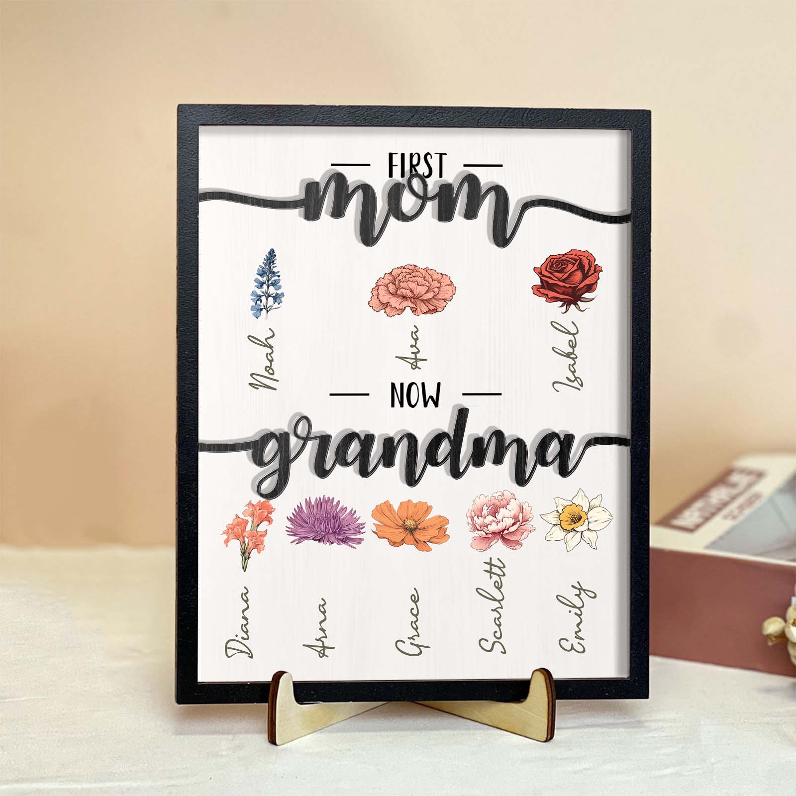 First Mom Now Grandma - Personalized Wooden Plaque for Mom and Grandma ...