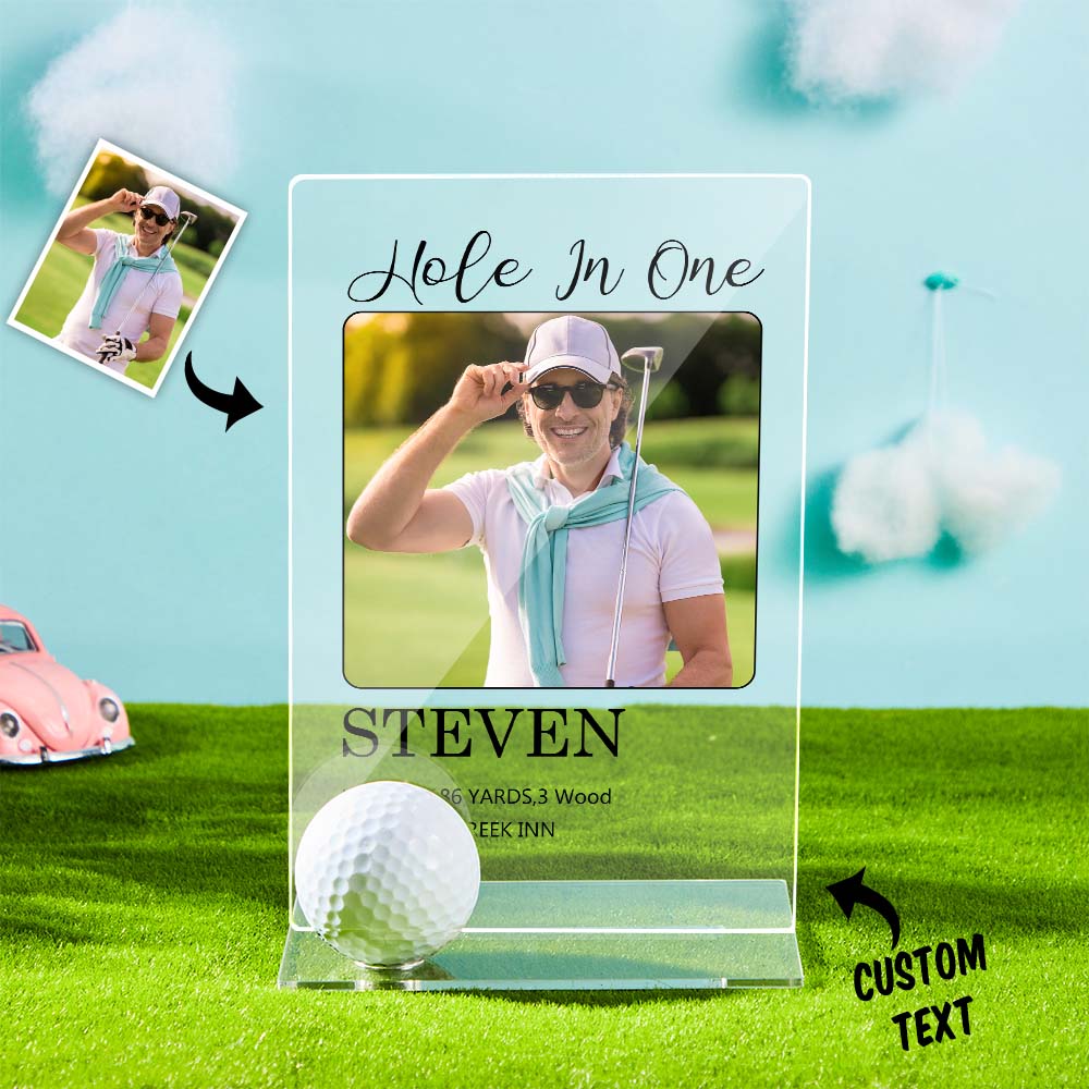 Personalized Photo Acrylic Golf Plaque Custom Golf Ball Display Hole in ...