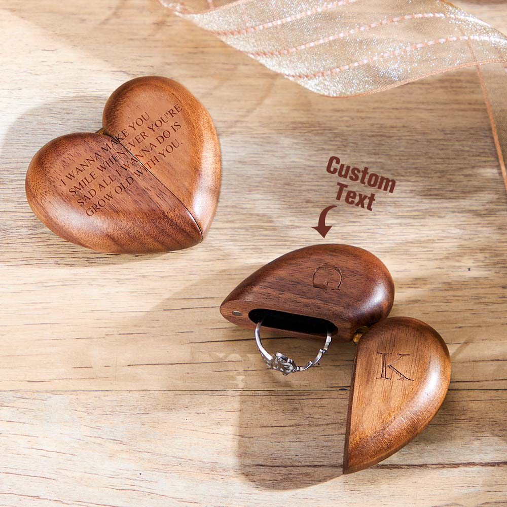 Secret Engraved Heart Flip Ring Box Personalized Unique Jewelry Ring ...