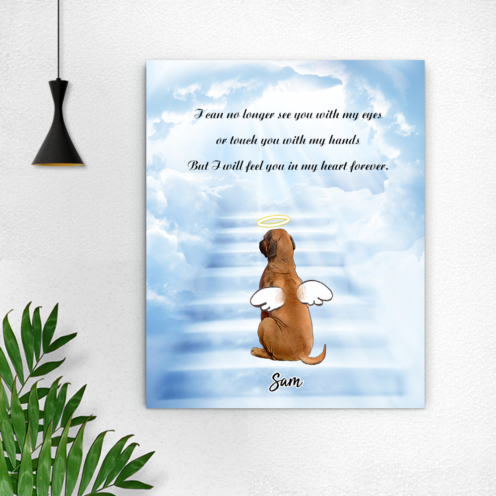 Custom Angel Pet Name Personalized Text DIY Framed Vertical Canvas ...
