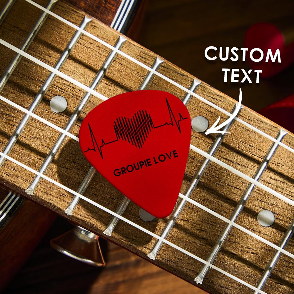 Custom Text Red Heart Guitar Pick - MadeMine Custom Drop Shipping