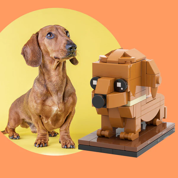 Fully Body Customizable Dachshund 1 Dog Photo Custom Brick Figures ...