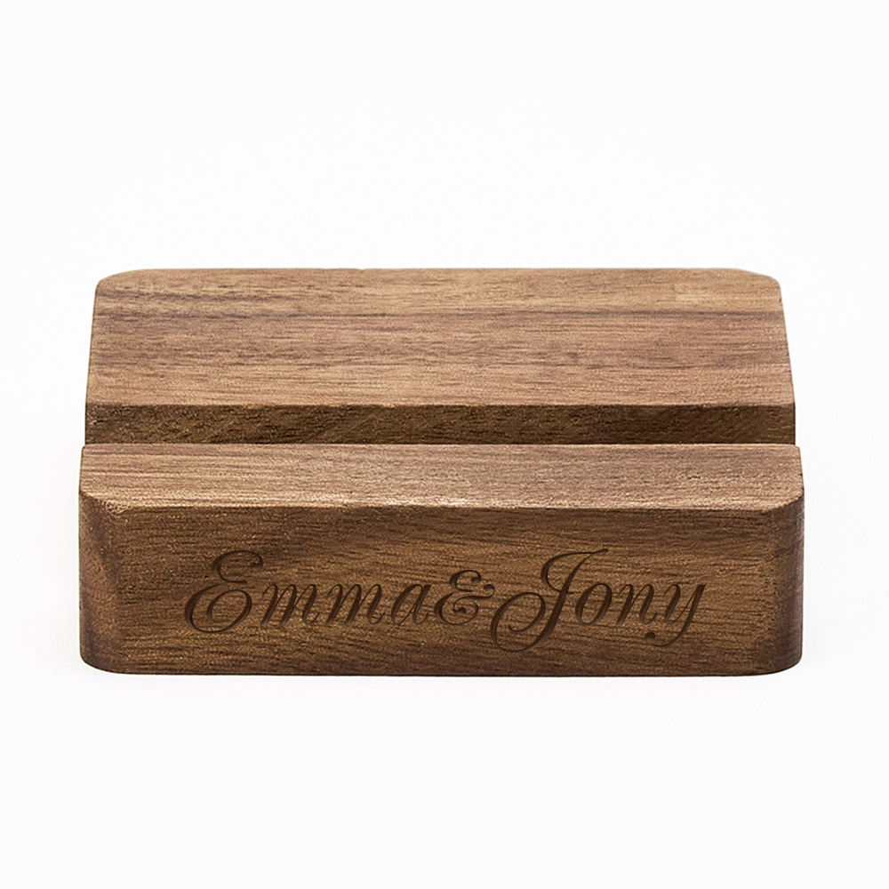 Custom Text Walnut Wooden Phone/Music Fridge Magnet Stand with Single ...