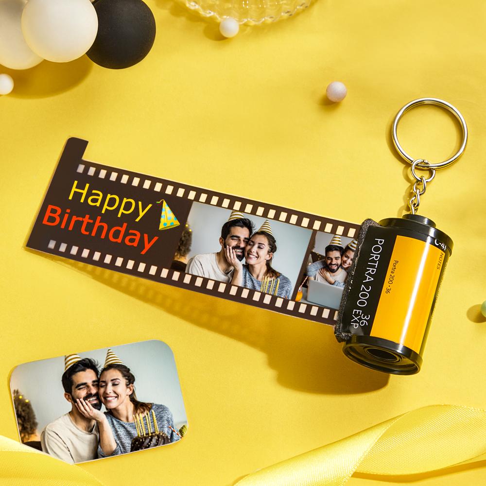 Best Birthday's Gifts Custom Photo Film Roll Keychain Yellow Camera ...