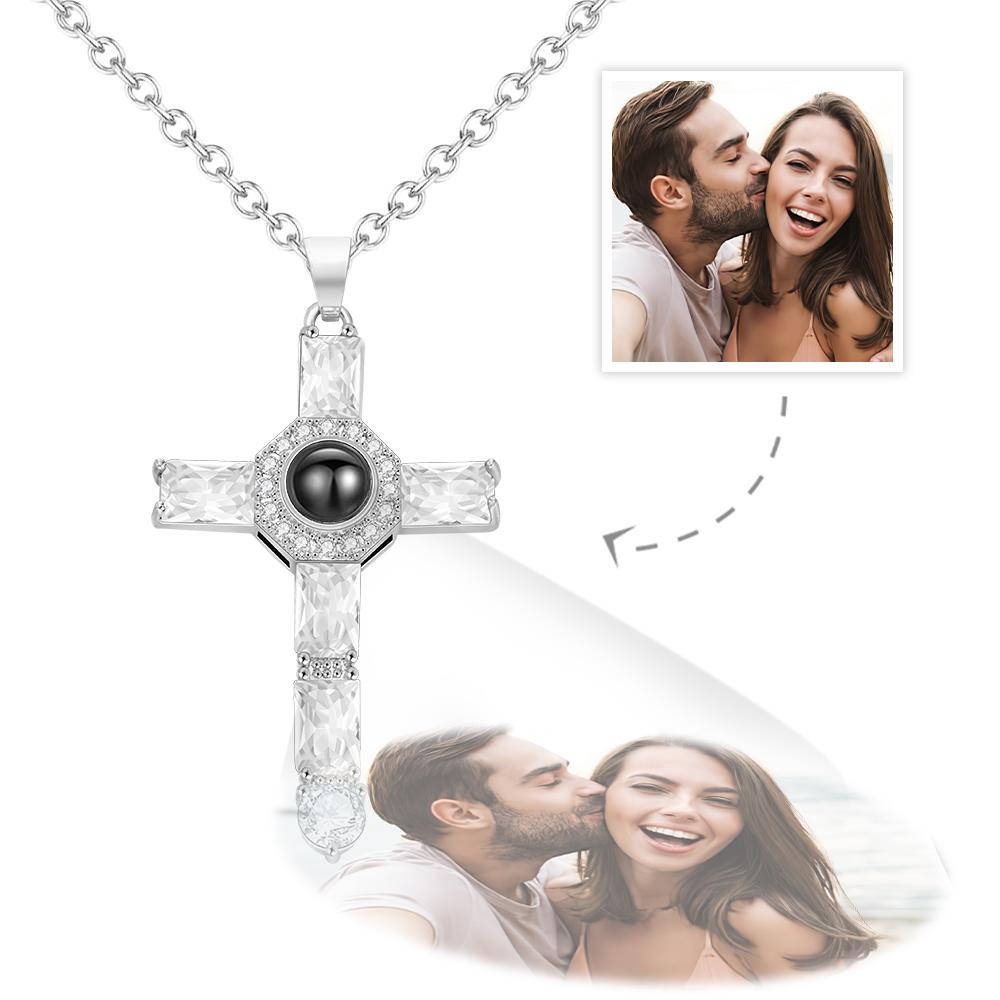 Custom Photo Projection Necklace Cross Commemorative Gifts - MadeMine ...