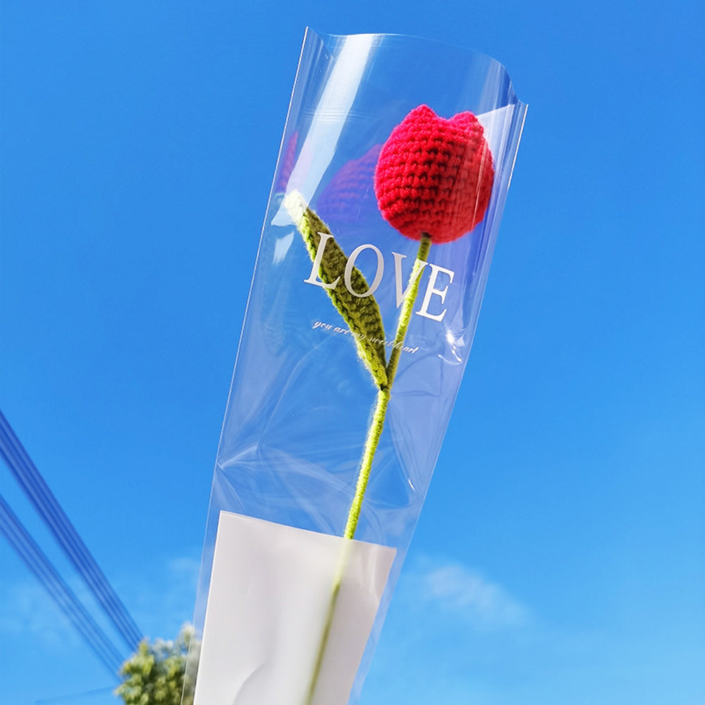 Red Tulip Handmade Knitted Flower - MadeMine Custom Drop Shipping