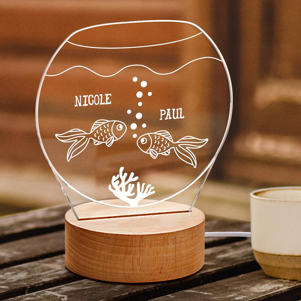 Fish Designed Led Night Lights Fish Lamp 3d Custom Led Lamp ...