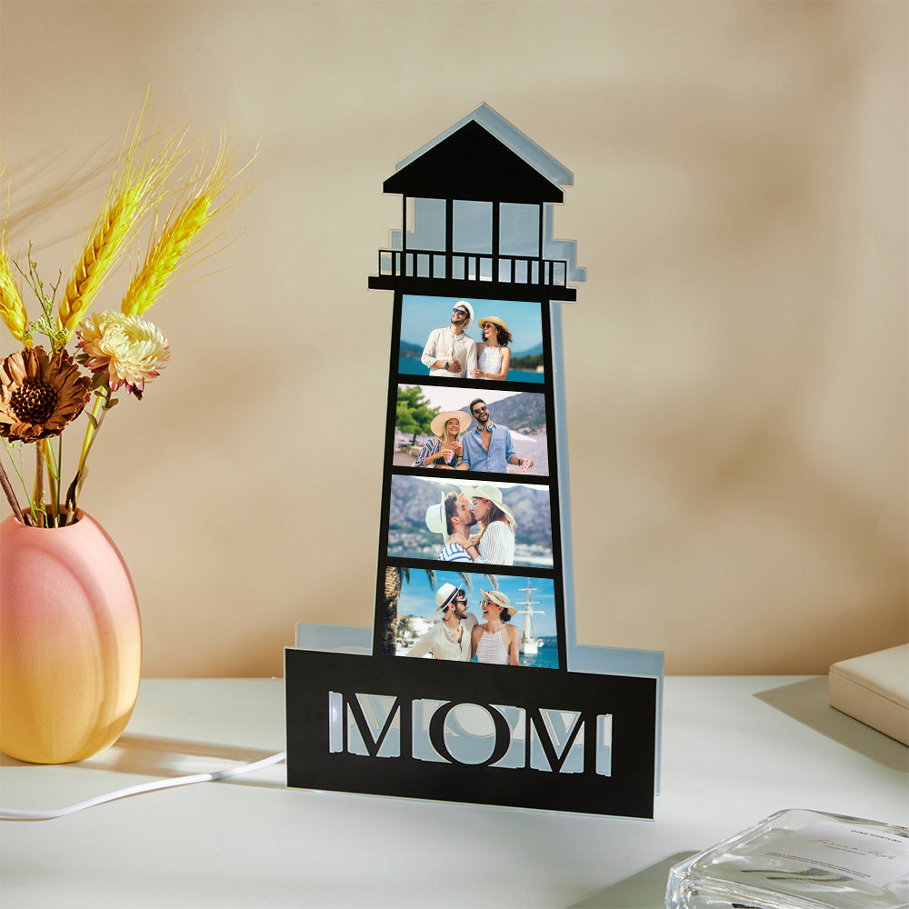 Personalized Photo Lighthouse Night Light LED Lamp Decoration Mother's ...