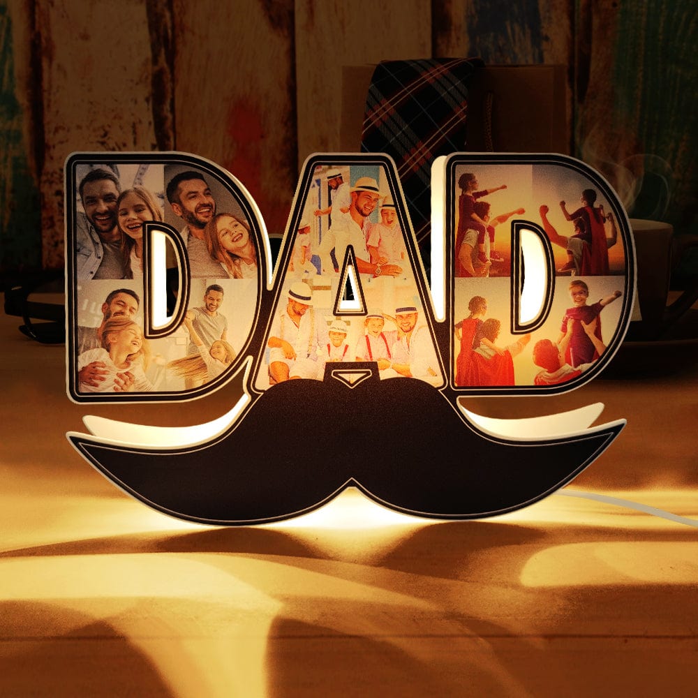 Custom Dad Light Personalized Photo Lamp Father's Day Gifts - MadeMine ...
