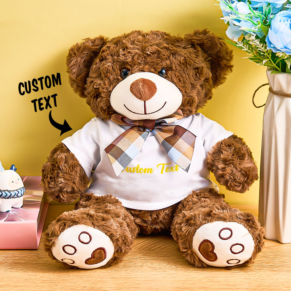 Personalized Bear Plush Stuffed Toy with Custom Text Gift for Baby ...