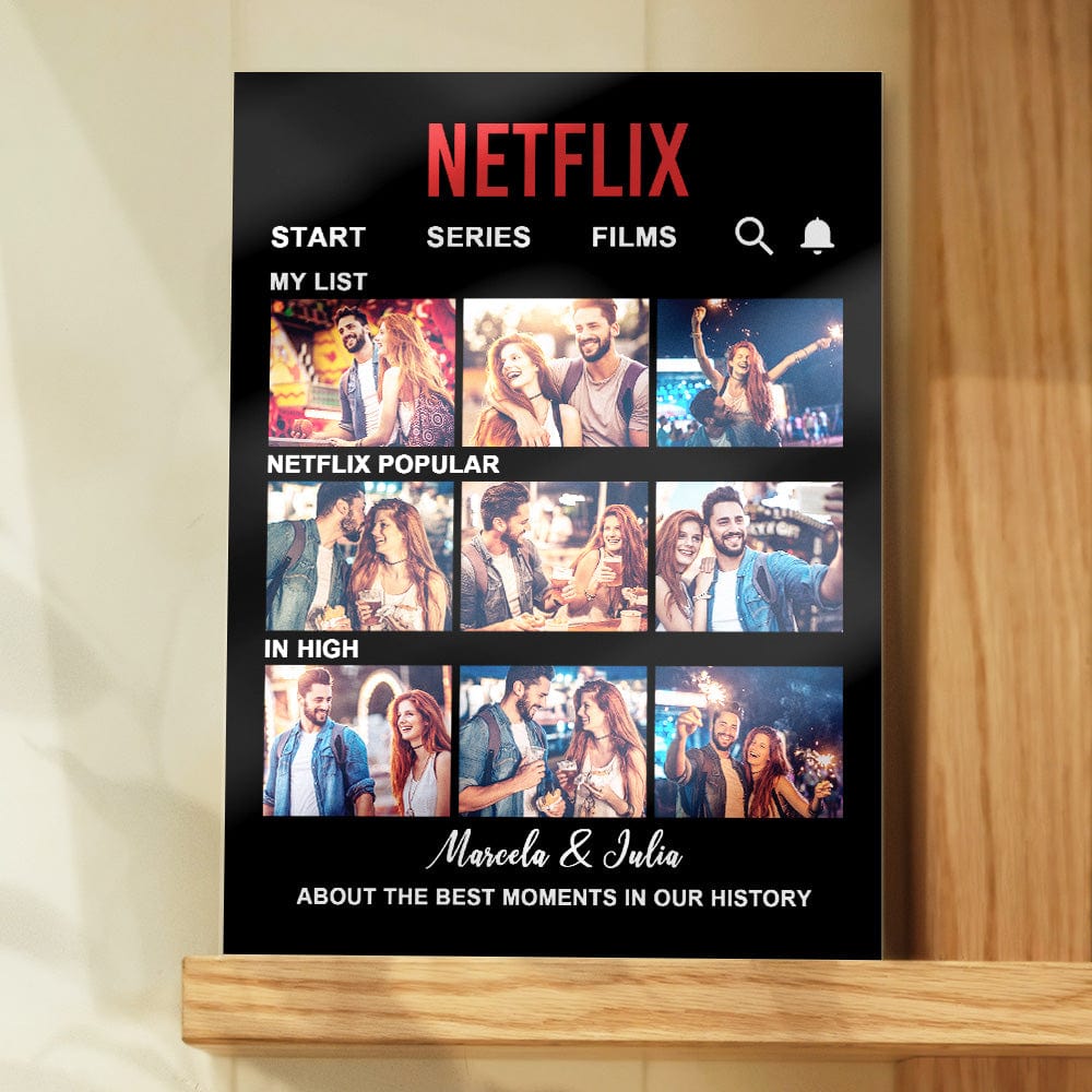 Custom Photo NETFLIX Movie Plaque Personalized Home Decor Anniversary ...