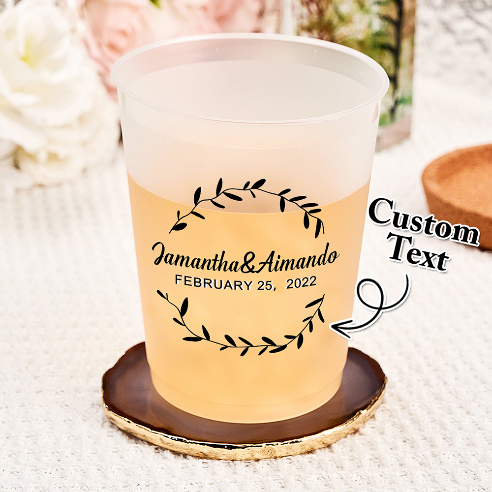 Personalized Disposable Plastic Cups for Wedding Engagement Party ...
