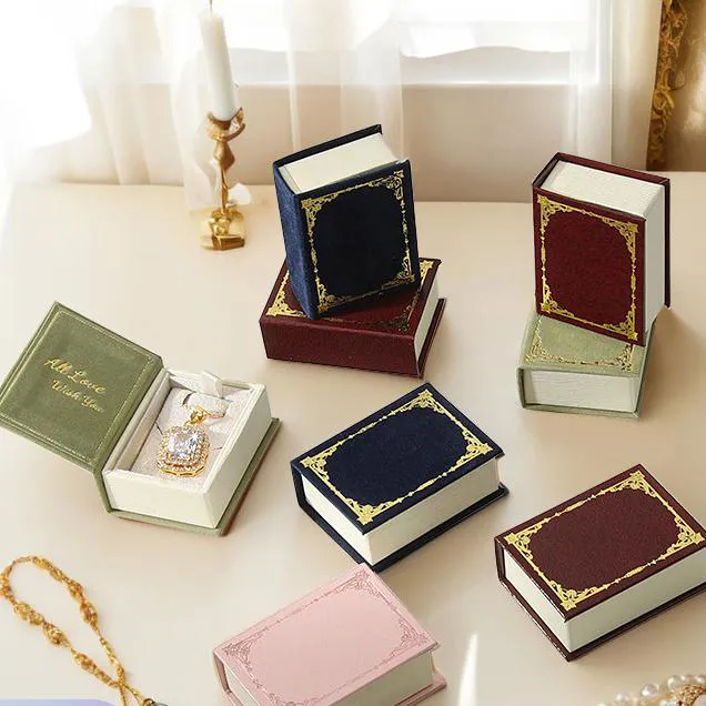 Book Shape Jewelry Box Ring Box Necklace Box Multicolor Gift Box Gift ...