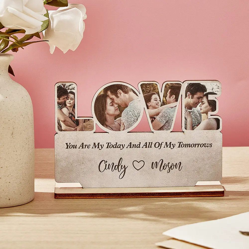Custom Love Wooden Plaque Personalized Photo Love Sign Home Decoration ...