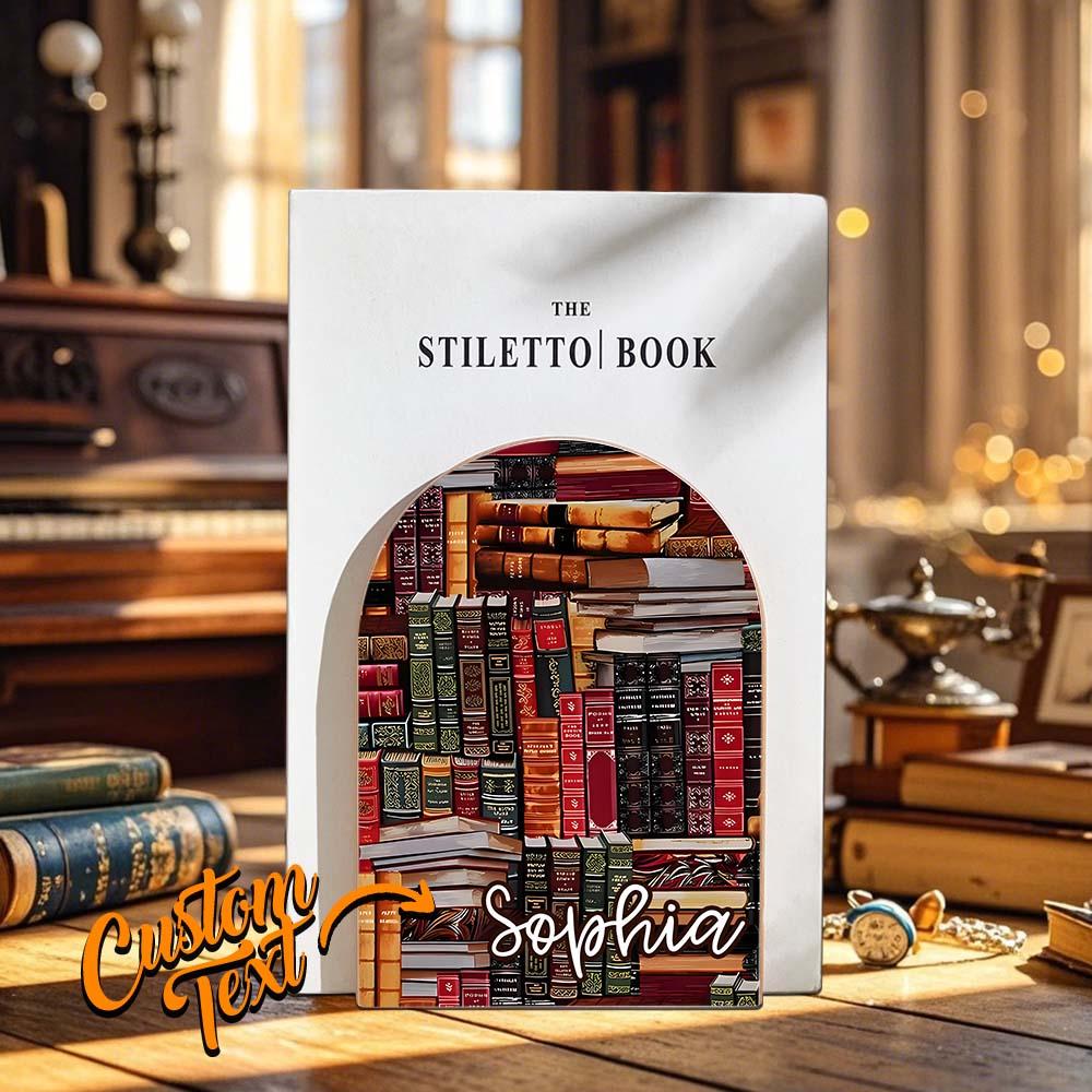 Personalized Name Wood Bookends Shelves Library Book Retro Design Gift ...